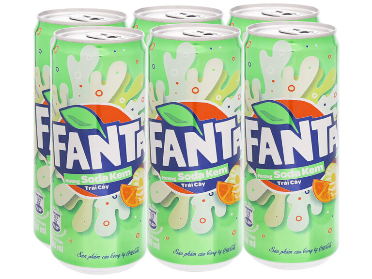 6 lon nước ngọt Fanta vị soda kem 330ml l SIÊU THỊ HOA BA