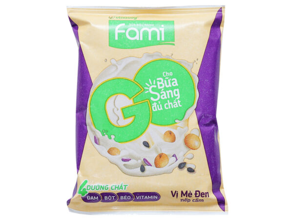 Sữa đậu nành mè đen nếp cẩm Fami Go bịch 200ml