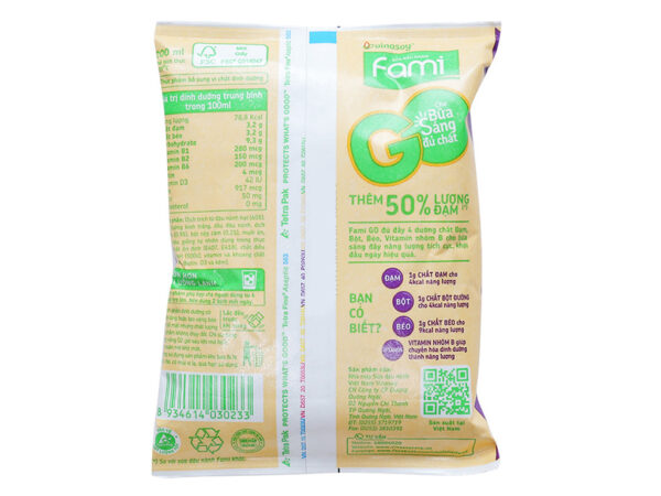Sữa đậu nành mè đen nếp cẩm Fami Go bịch 200ml