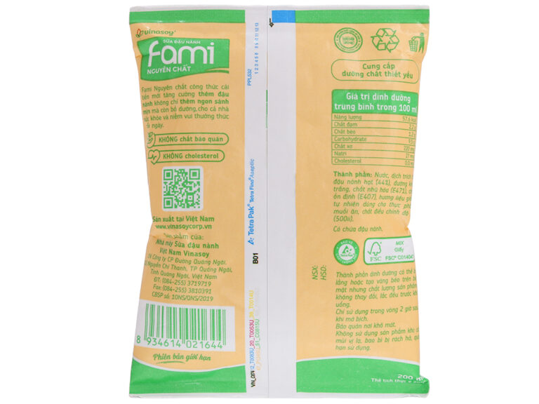 Sữa Fami nguyên chất 200ml
